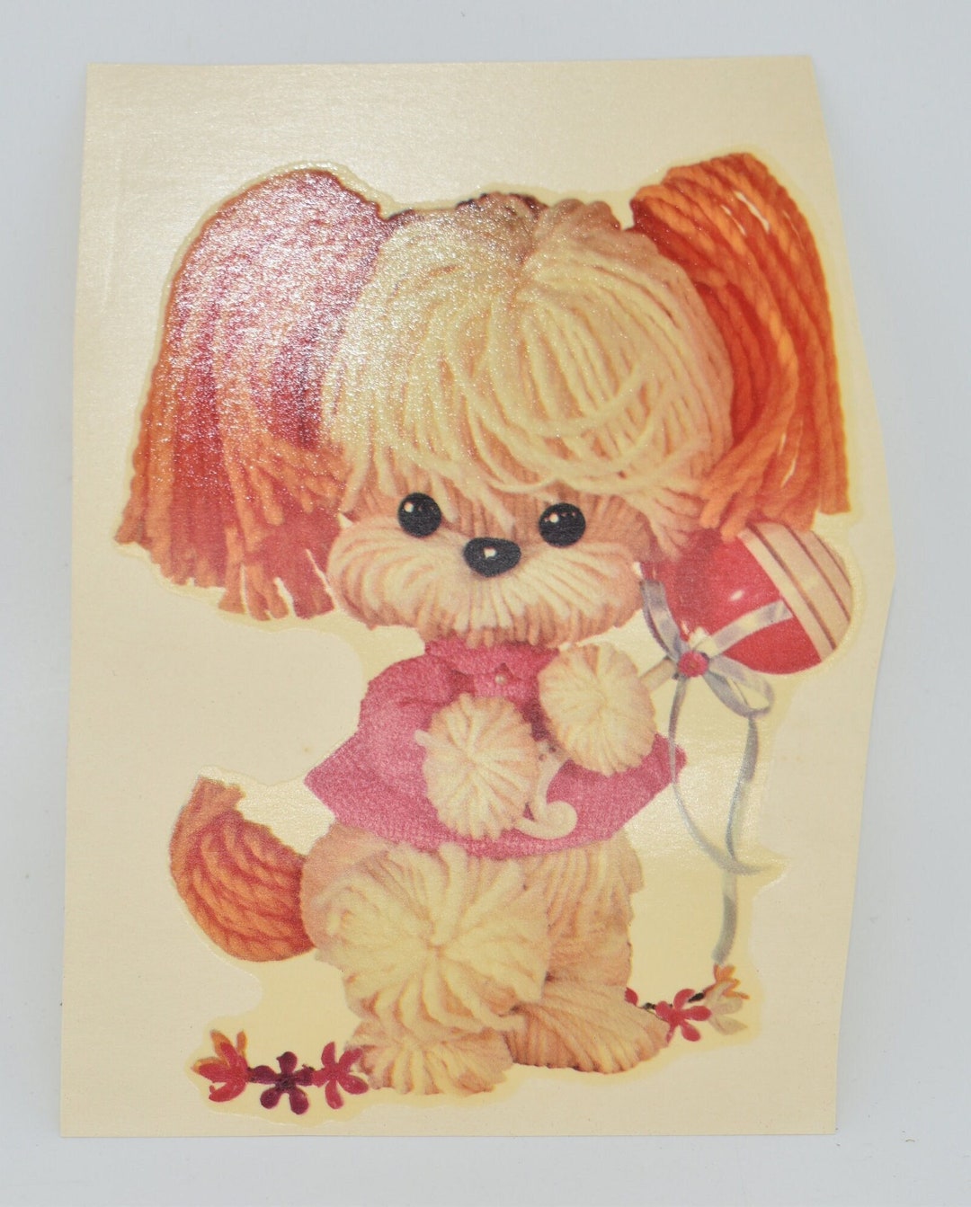Vintage Baby Puppy MCM Decal, Baby Crib Decal, Shaggy Dog Baby Puppy ...