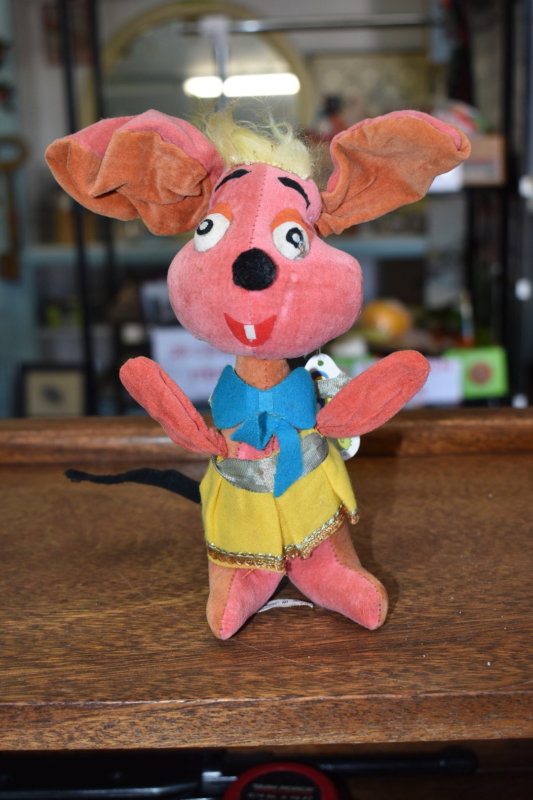 Vintage 1960's Felt Mouse Plush Toy, Made in Japan, Mouse Stuffed Toy ...