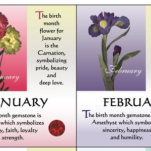Birth Month Poster 11x17 Gemstone Birthday Art Print - Etsy