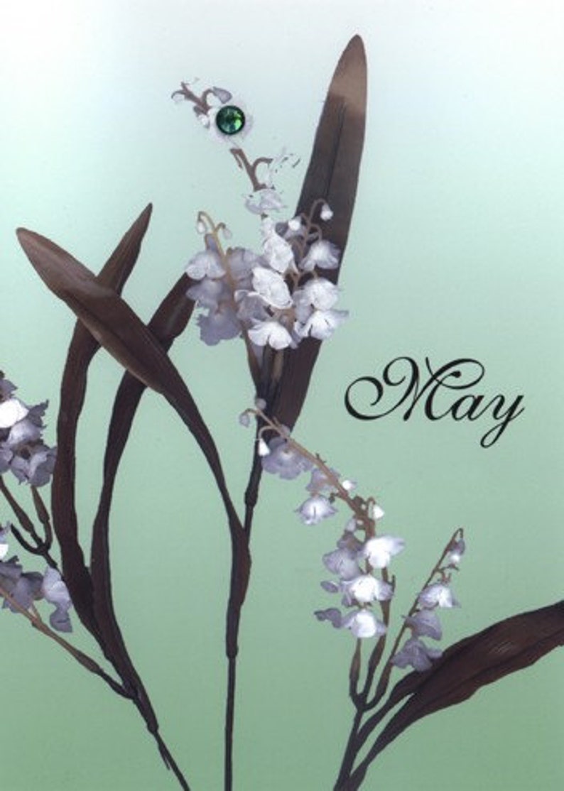 May Birth Month/birth Stone Greeting Card - Etsy