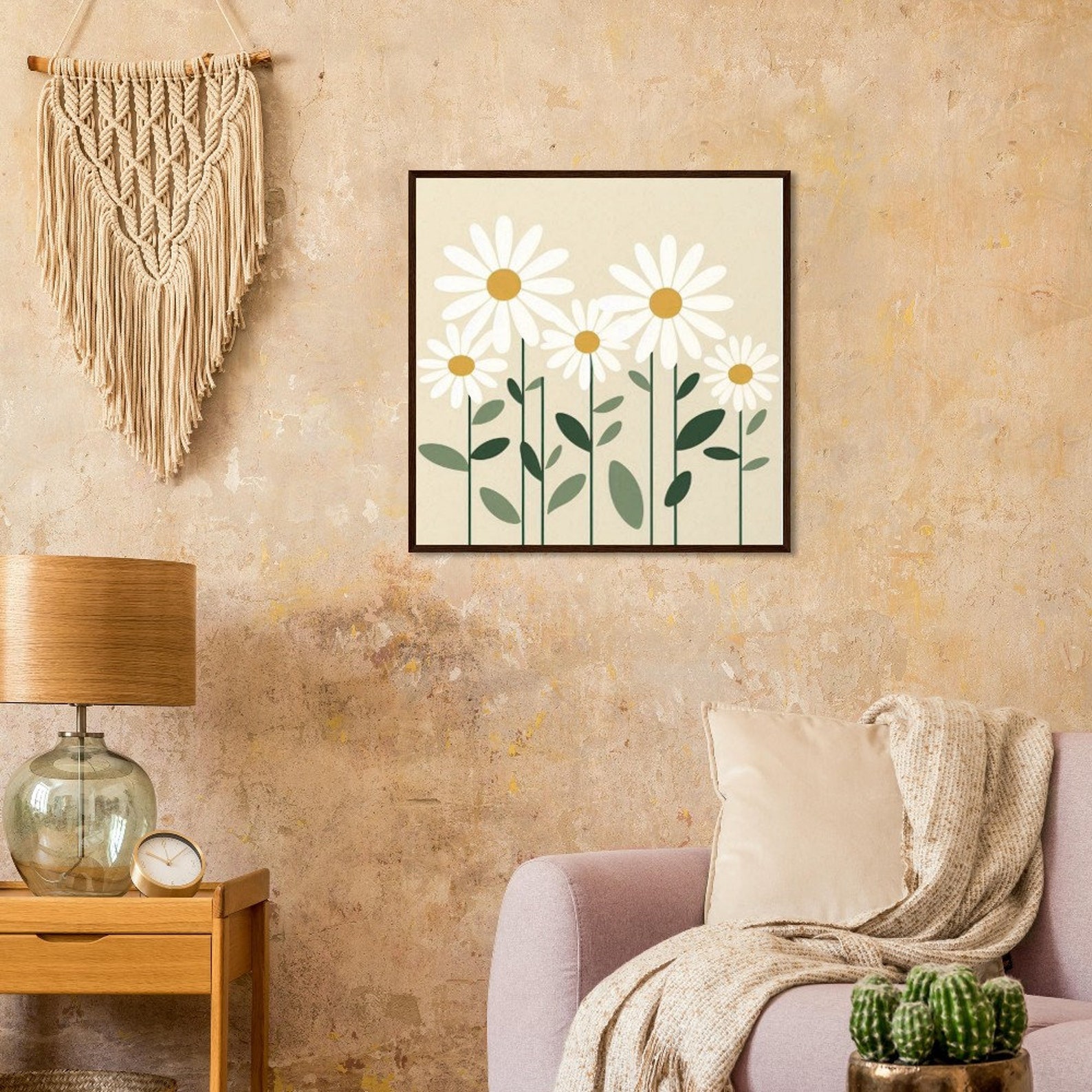 Daisies Wall Art, Downloadable Print, Daisy Printable, Yellow Wall Art ...