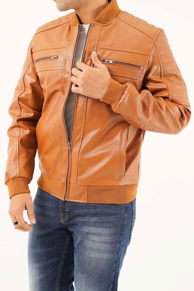 Men’s Leather Jacket, Custom Leather Jackets, Bomber Biker Jacket ...