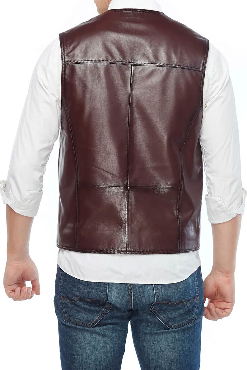 Handmade Men Hunt Club Leather Vest, Mens Distressed Brown Leather Vest ...