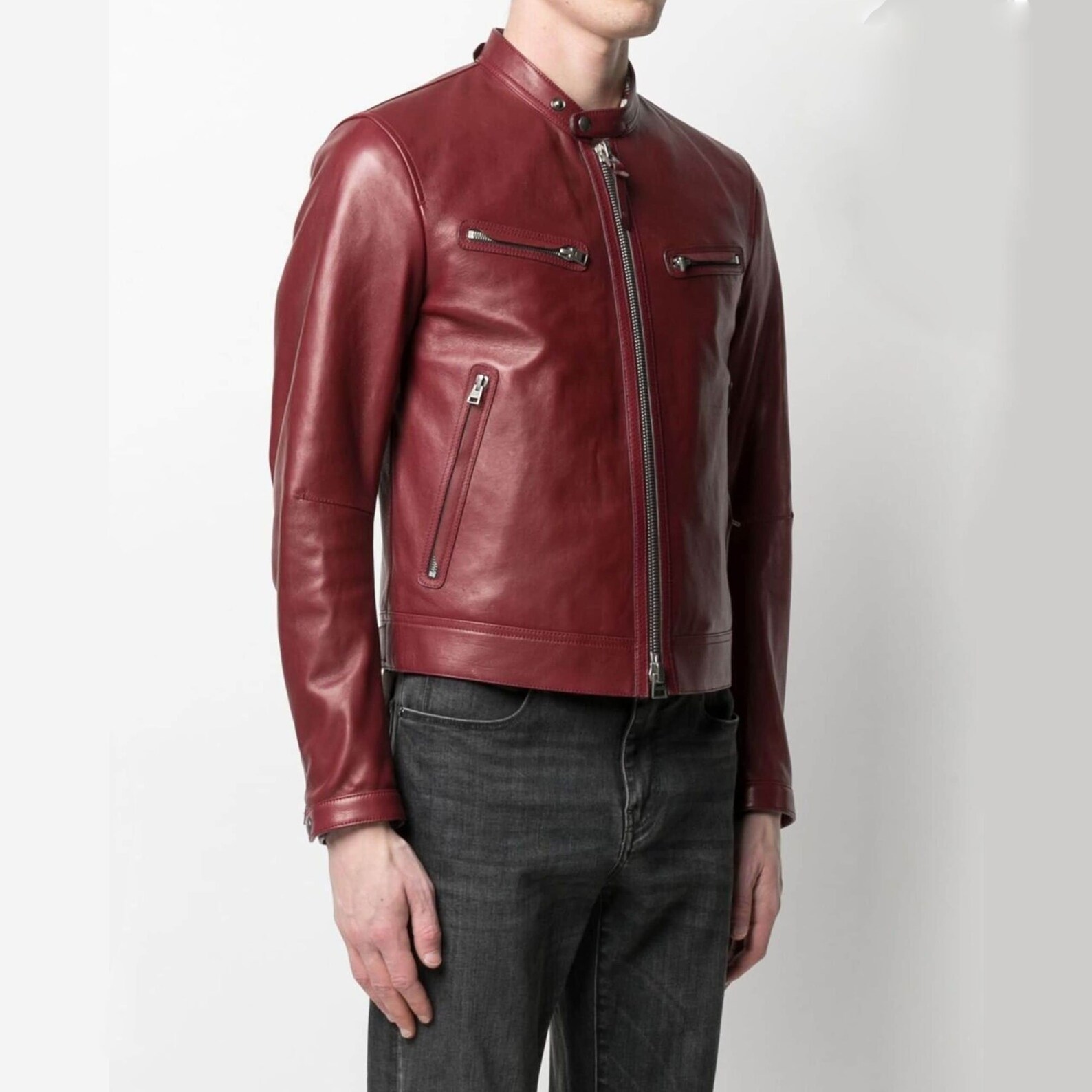 Red Leather Bomber Jacket, Bomber Jacket, Air Rolf Leather Bomber ...