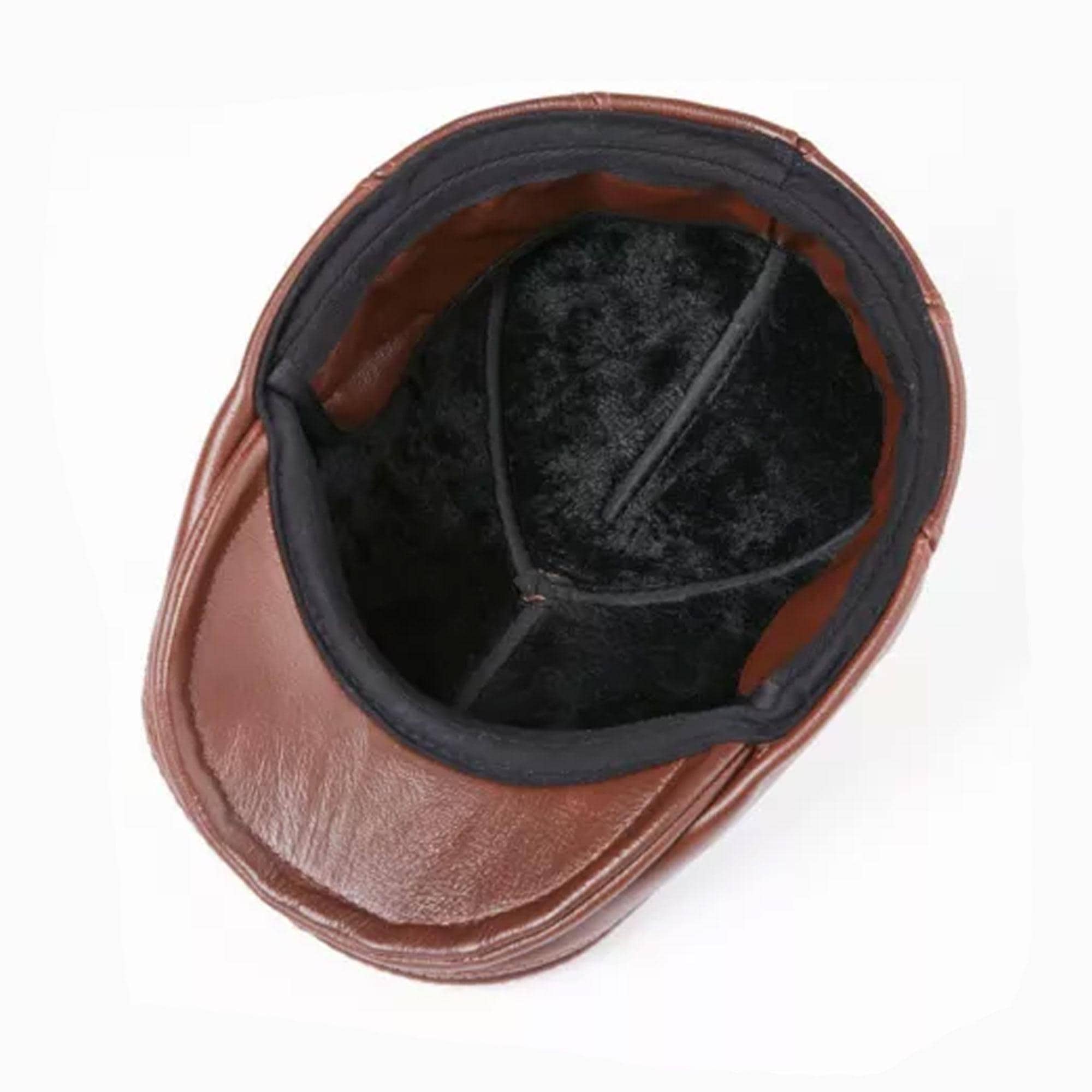 Men Leather Newsboy Hat Cap Beret Gatsby Flat Cabbie Baker Driving ...