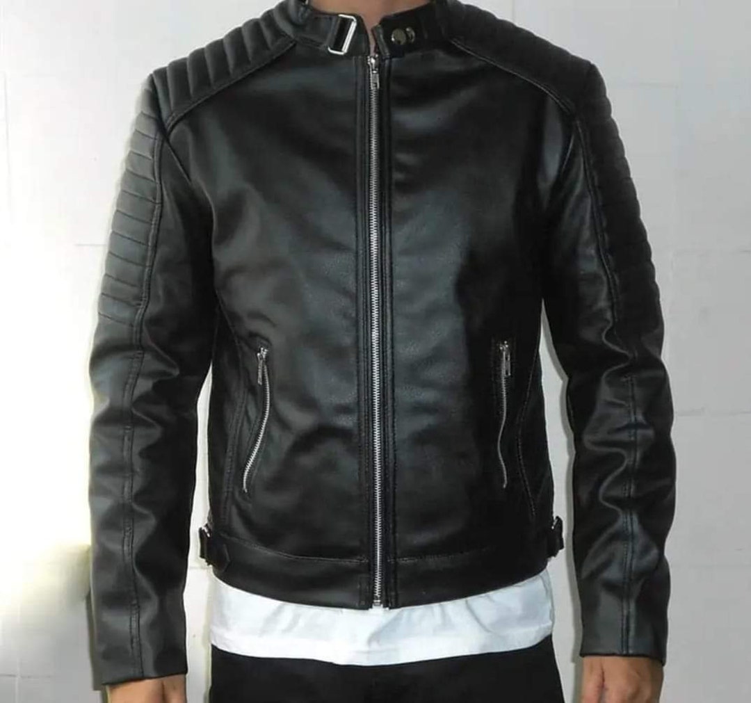 Men’s Winter Leather Jacket, Custom Leather Jackets, Black Bomber Biker ...