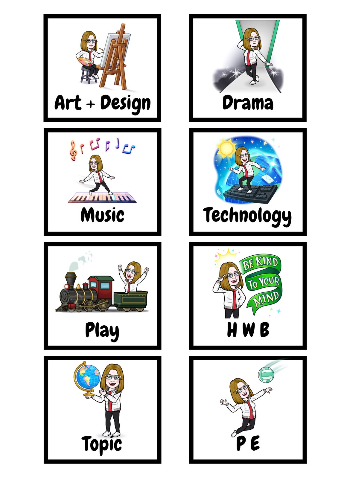 Editable Visual Timetable - Bitmoji - Etsy UK