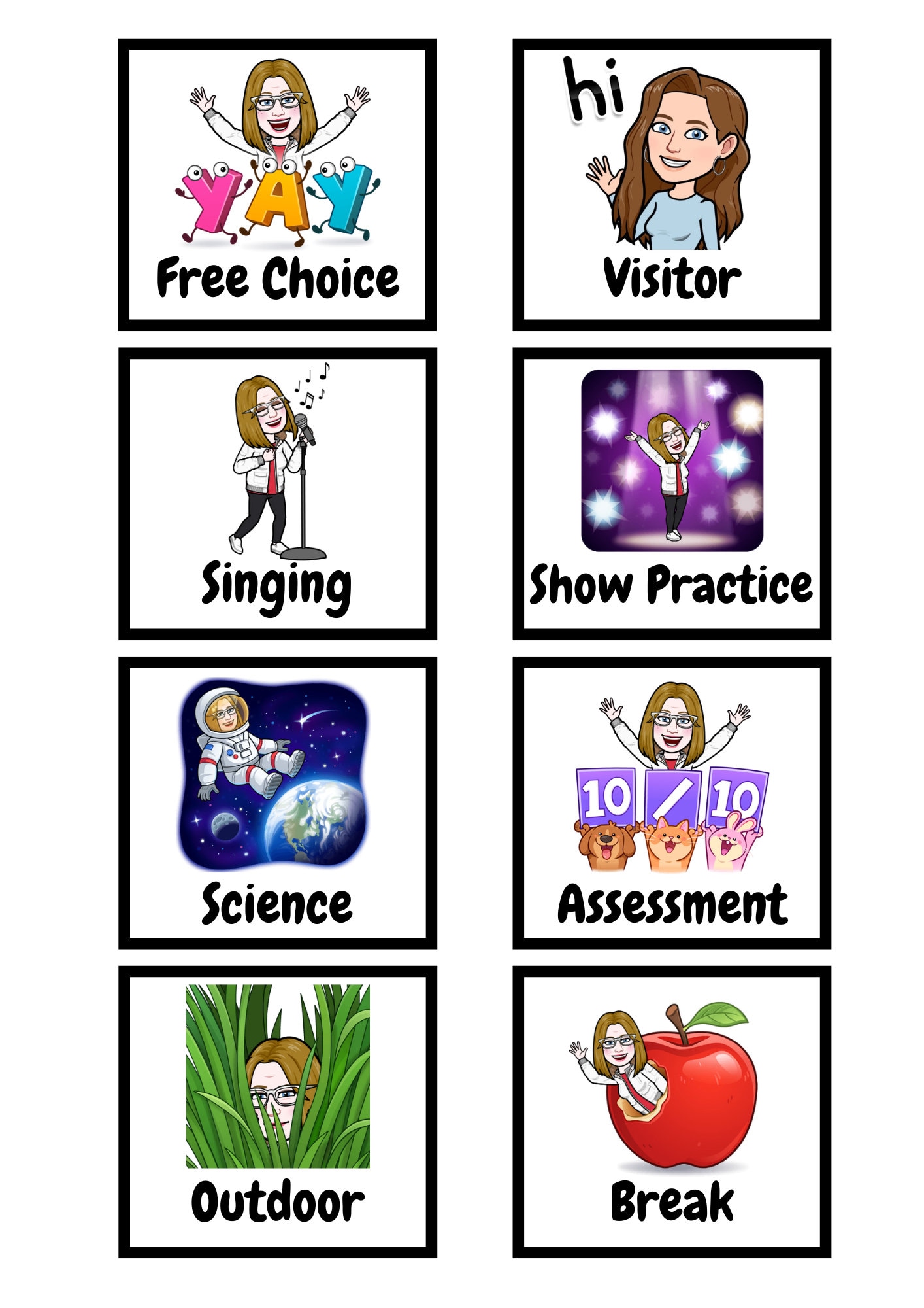 Editable Visual Timetable - Bitmoji - Etsy UK