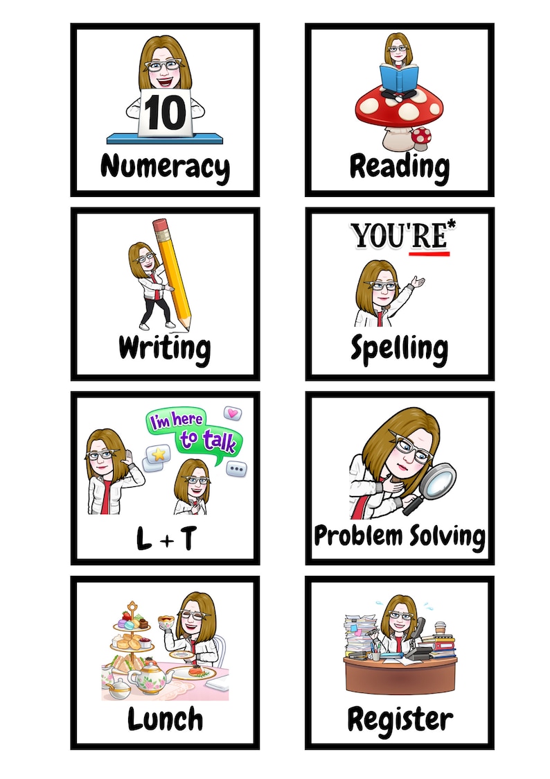 Editable Visual Timetable - Bitmoji - Etsy UK