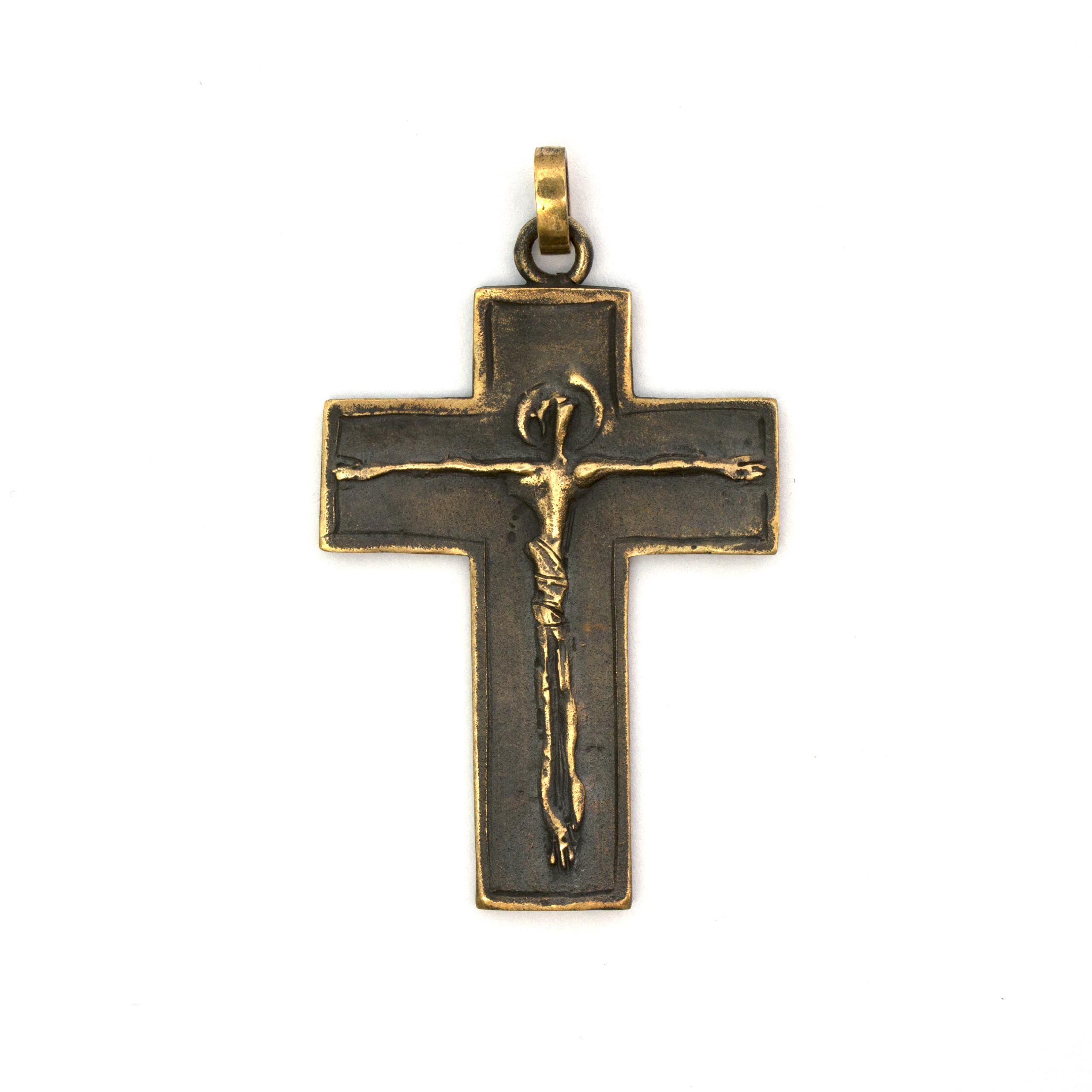 012 · Small Flat Cross #6 · Bronze Pendant by Vojtěška Vlčková - Etsy