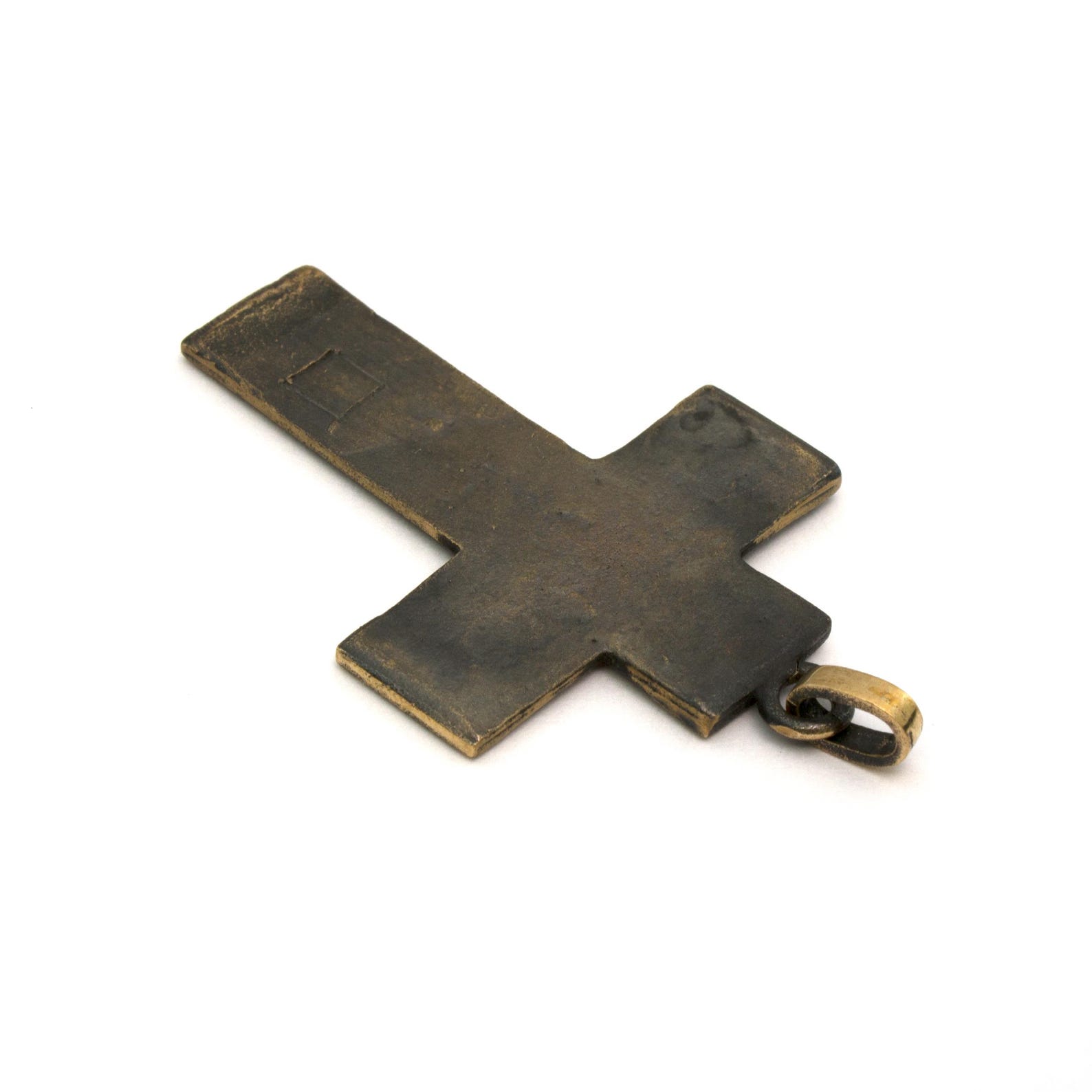 012 · Small Flat Cross #6 · Bronze Pendant by Vojtěška Vlčková - Etsy