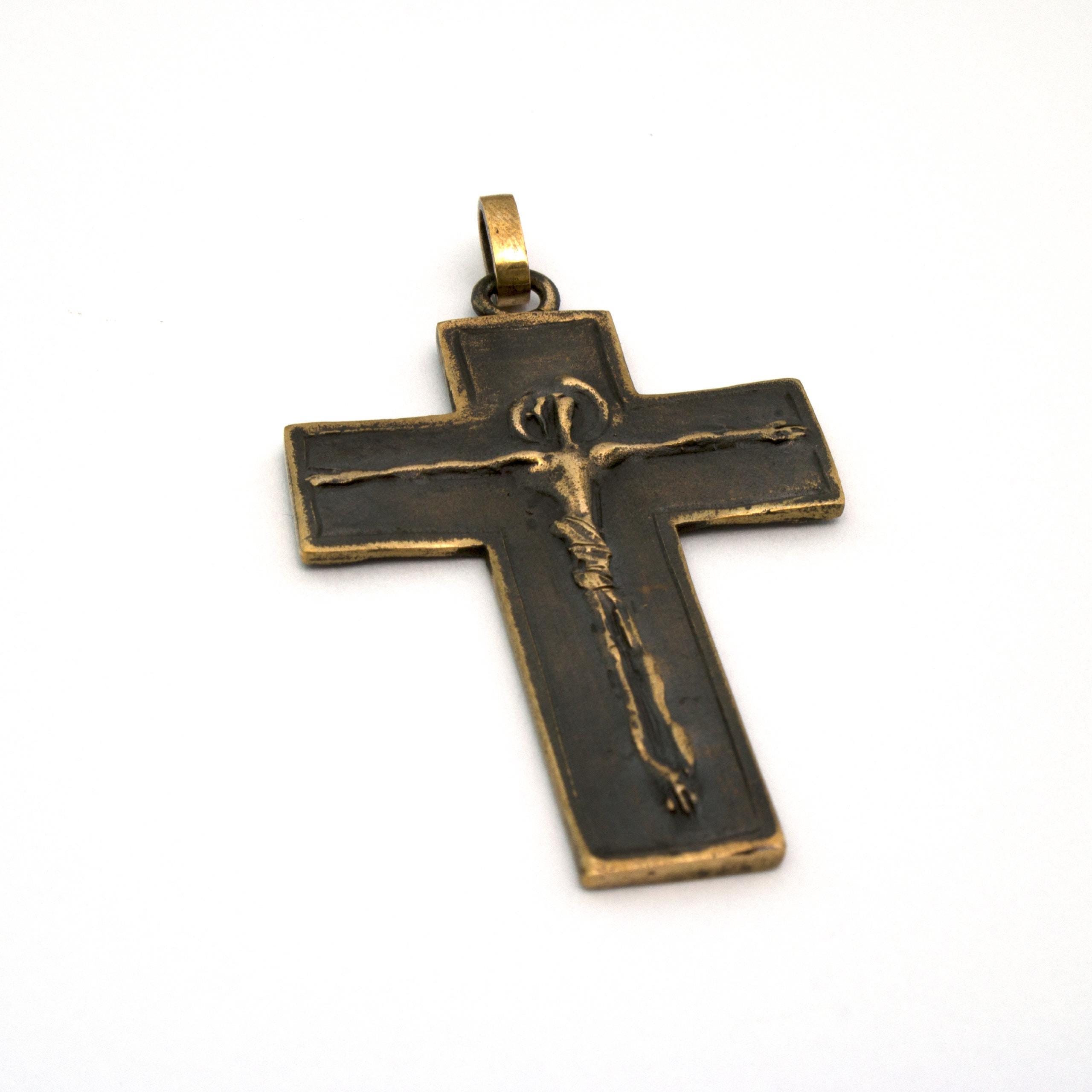 012 · Small Flat Cross #6 · Bronze Pendant by Vojtěška Vlčková - Etsy