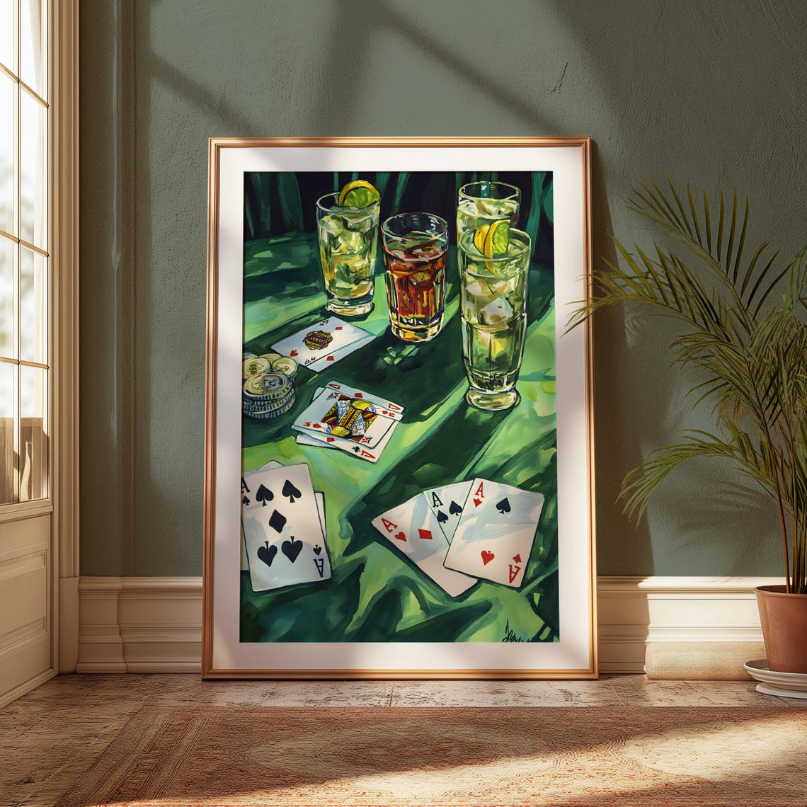 Poker Night Decor, Poker Club Poster, Cocktails and Cards Print, Bar ...