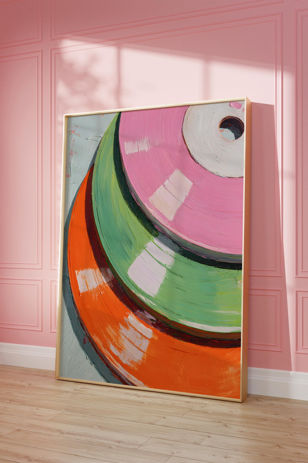 Pink, Green, Orange Vinly Record Wall Art, Retro Decor Print, Y2K Girly ...