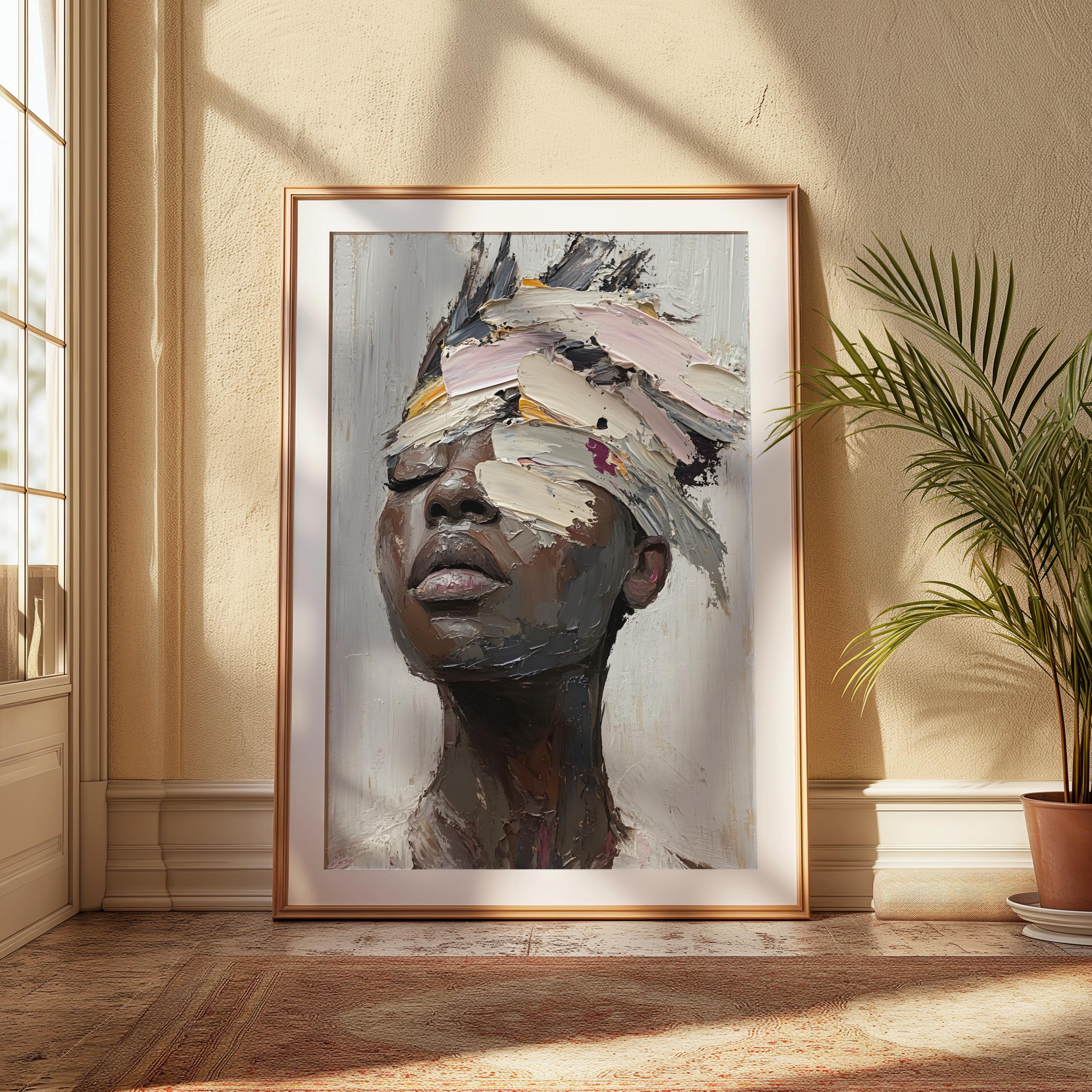 Abstract Black Woman Faceless Portrait, Black Woman Art, African ...
