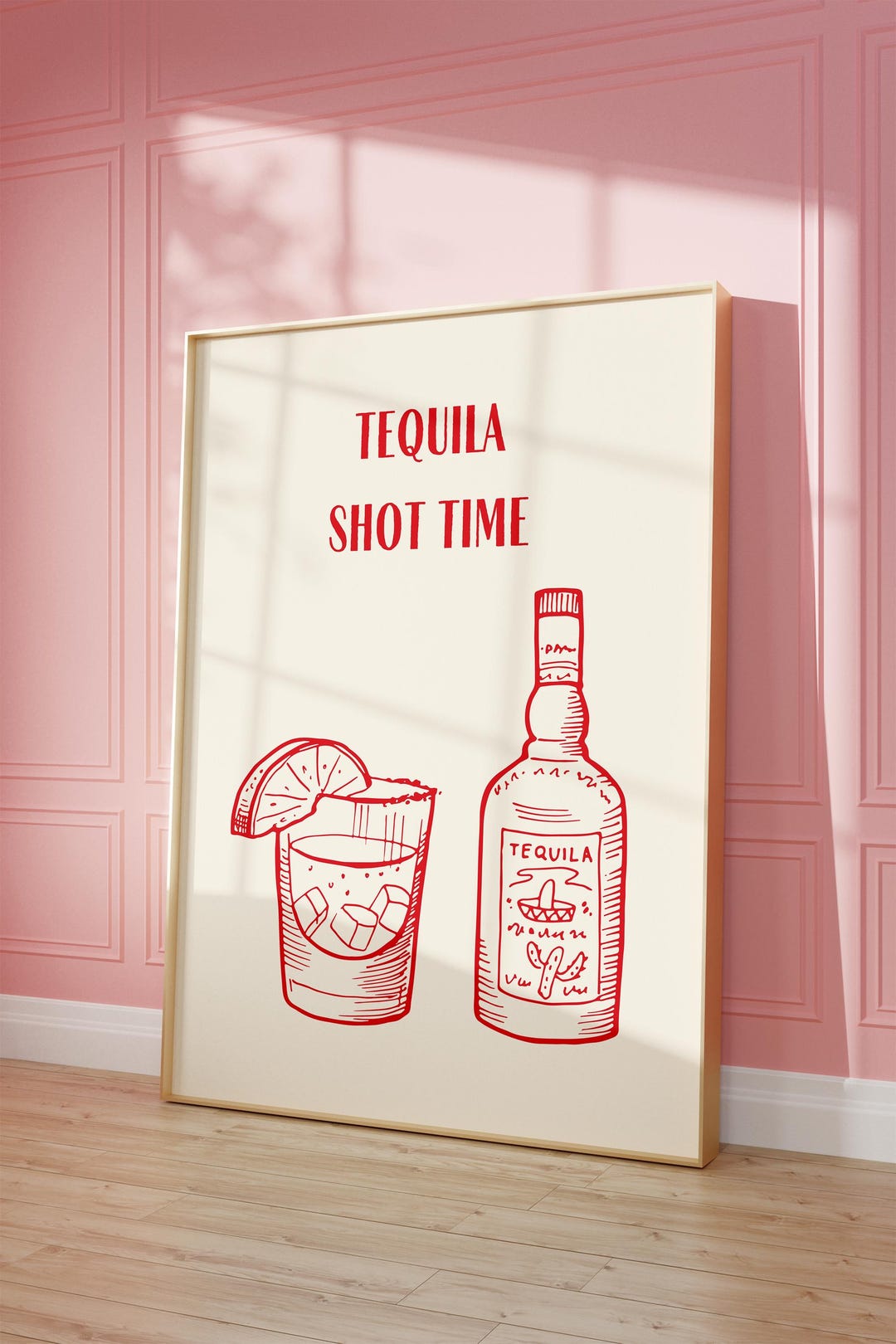 Tequila Poster, Tequila Print, Retro Bar Cart Wall Art, Bar Cart ...