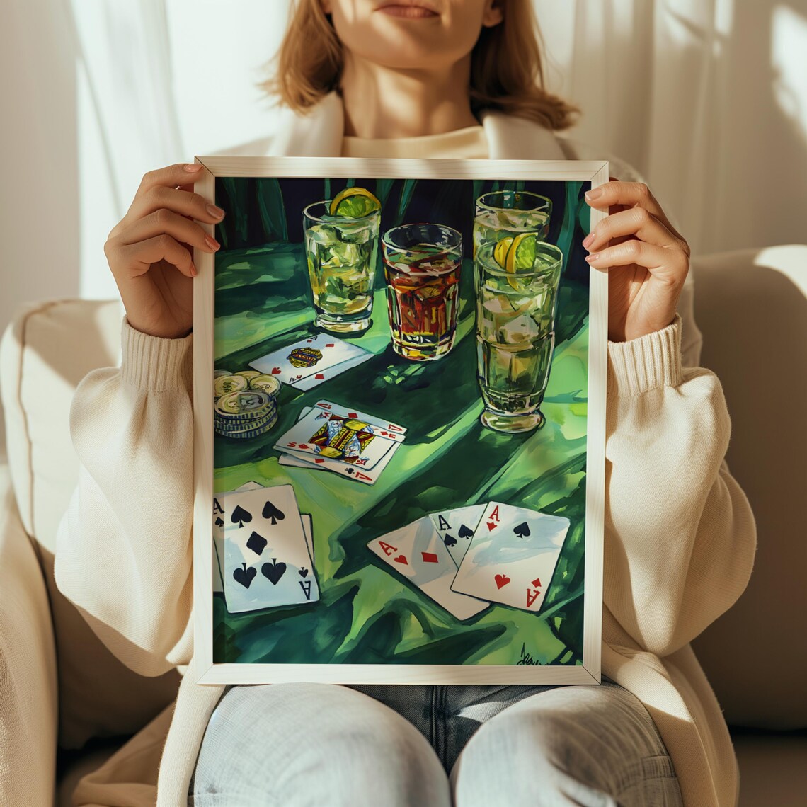 Poker Night Decor, Poker Club Poster, Cocktails and Cards Print, Bar ...