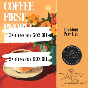 Coffee First, Trendy Retro Poster, Retro Wall Art, Apartment Decor ...