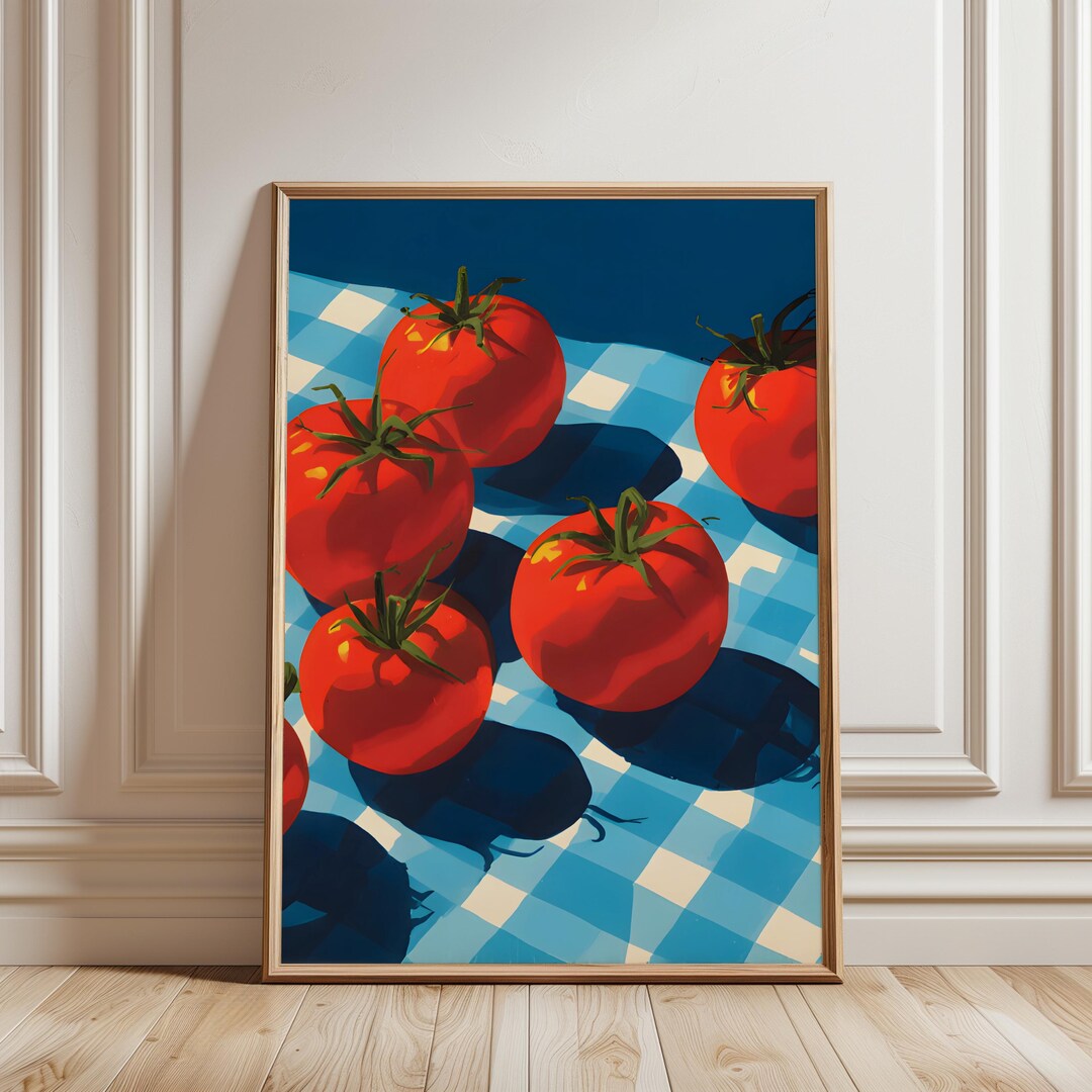 Tomato Poster, Tomatoes Wall Art, Trendy Tomato Food Print, Kitchen ...