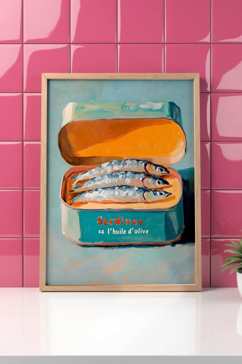 Sardines Print, Tinned Sardines, Sardines Tin Wall Art, Dining Room ...