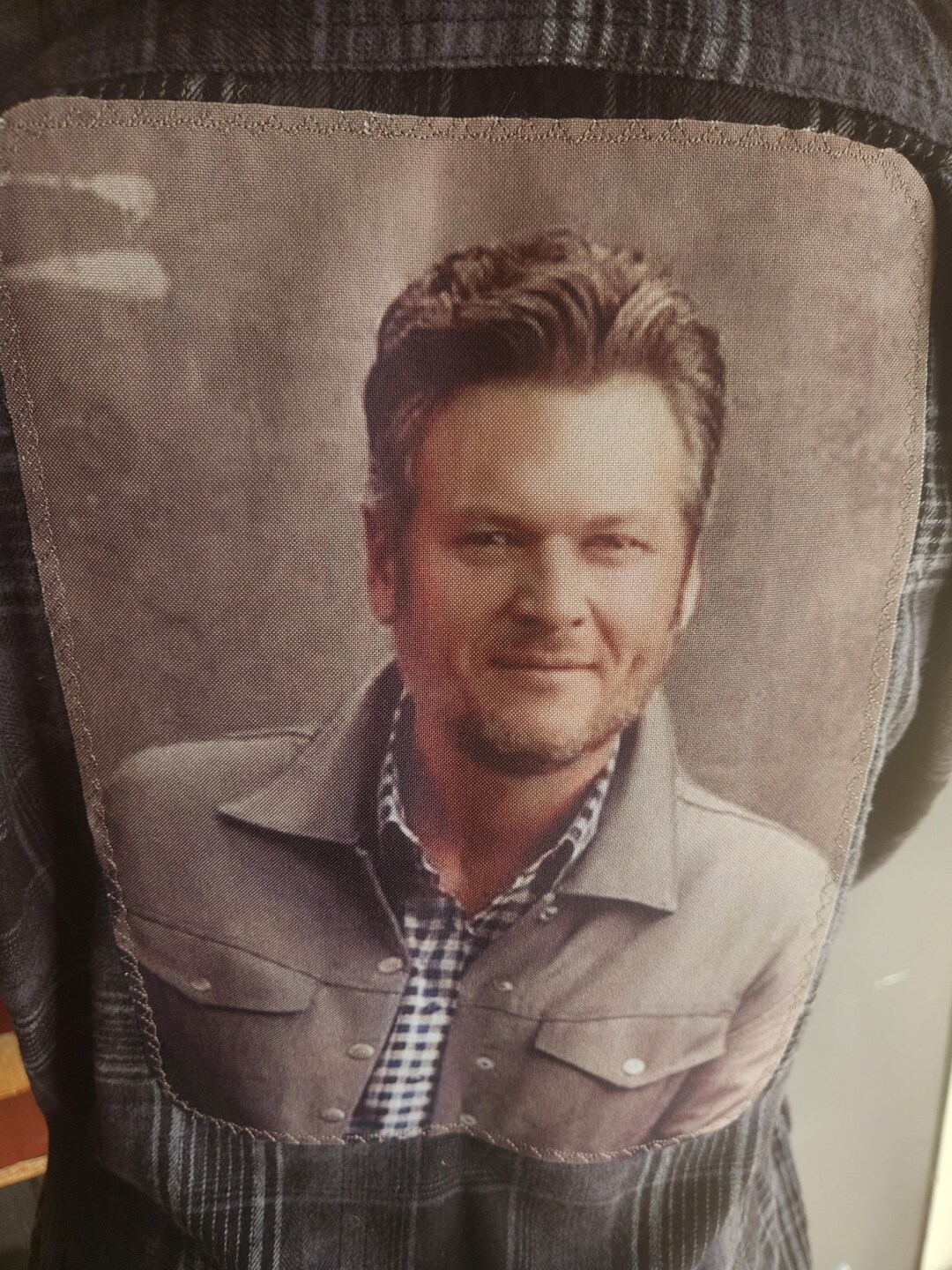 Distressed Flannel With Country Western Blake Shelton Design Sublimated ...