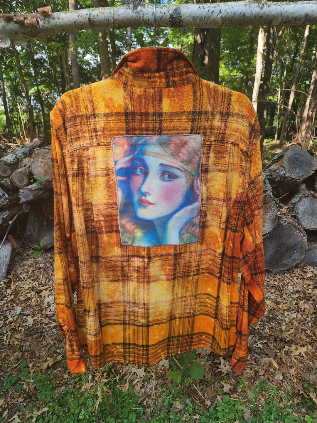 Flannel Shirt Vintage Red Head Designacid Washed Distressed Fall Winter ...