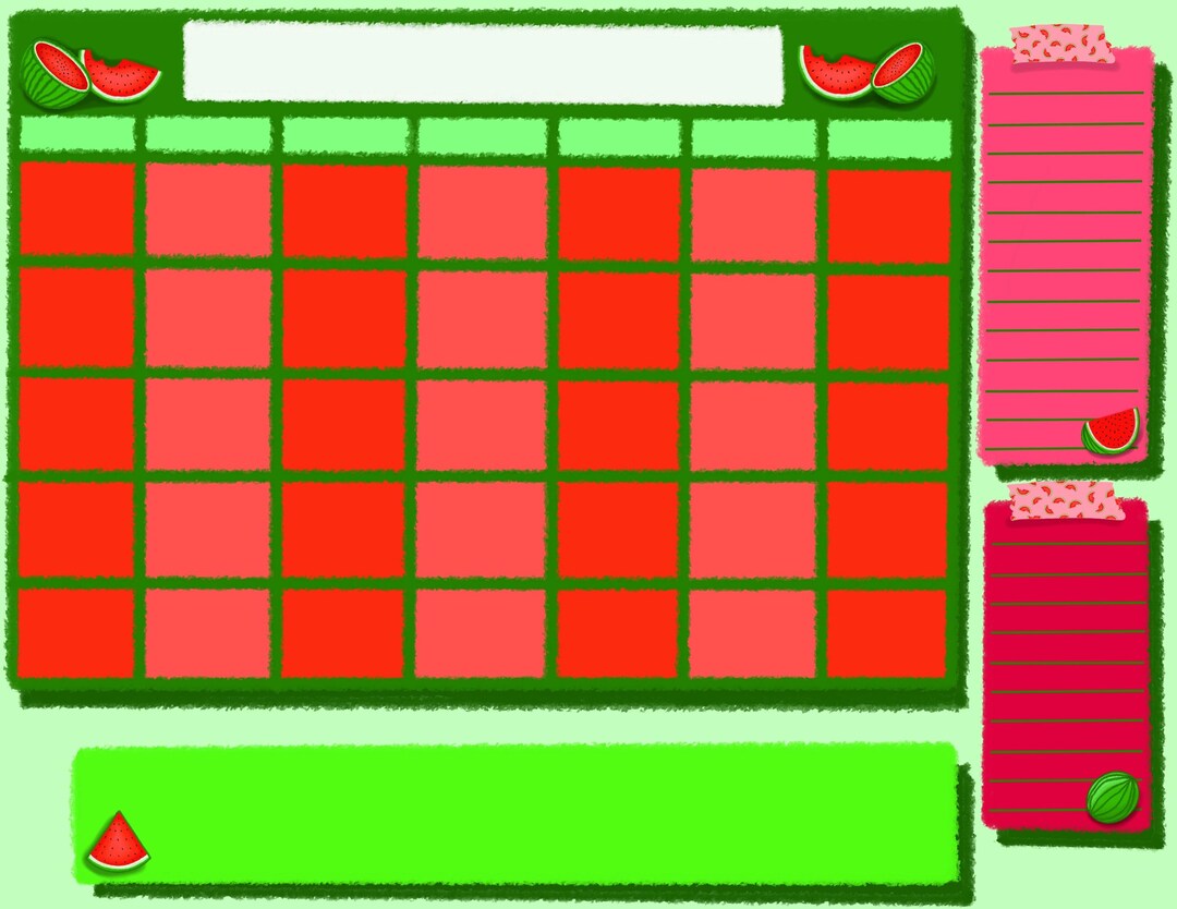 Digital Watermelon Calendar - Etsy
