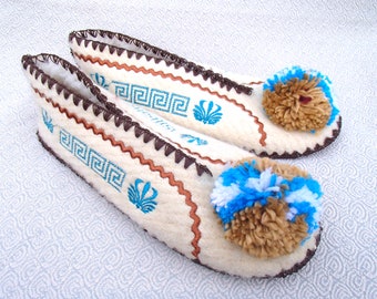 Traditional Greek Slippers / Size 40 - Etsy