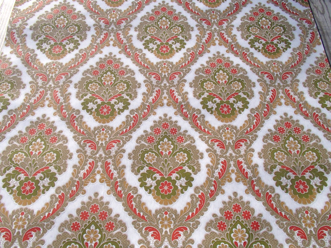 Full Roll Vintage Wallpaper / Handprinted - Etsy