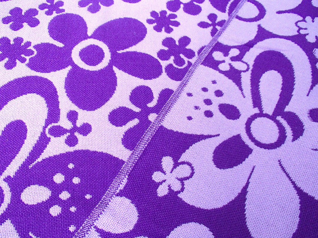 Vintage Purple Flower Power Fabric: XL Bedspread Size (250cm) - Etsy