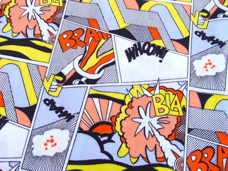 Per Meter: Cartoon Fabric / Vintage Comics Fabric / Popart - Etsy