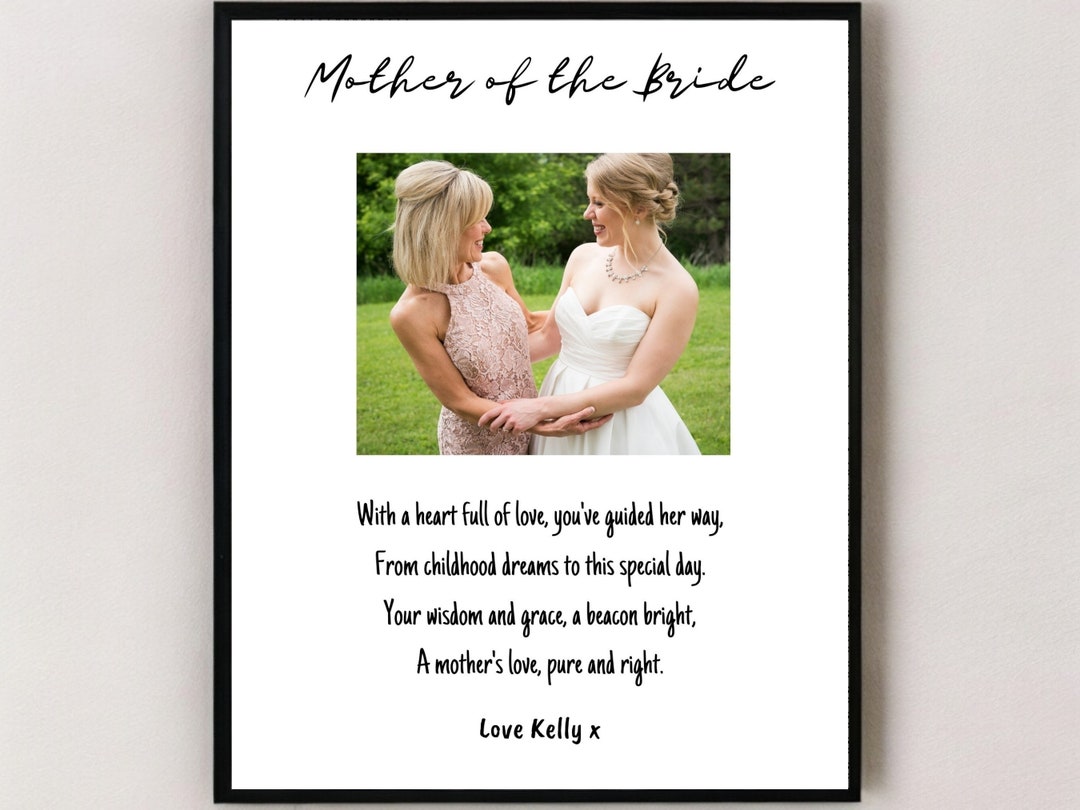 Mother of the Bride Gift, Poem for Mother of the Bride, Personalised ...