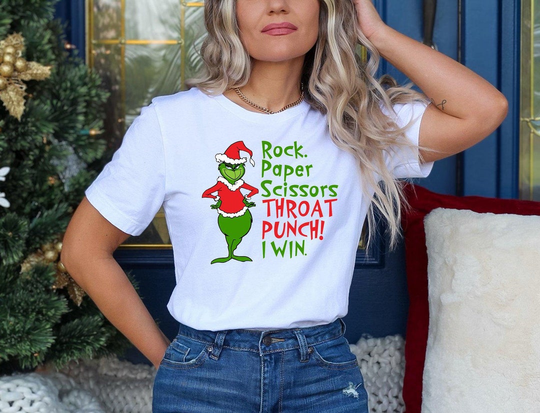 Rock Paper Scissors Shirt, Cute Grinchmas Shirt, Christmas Monster ...