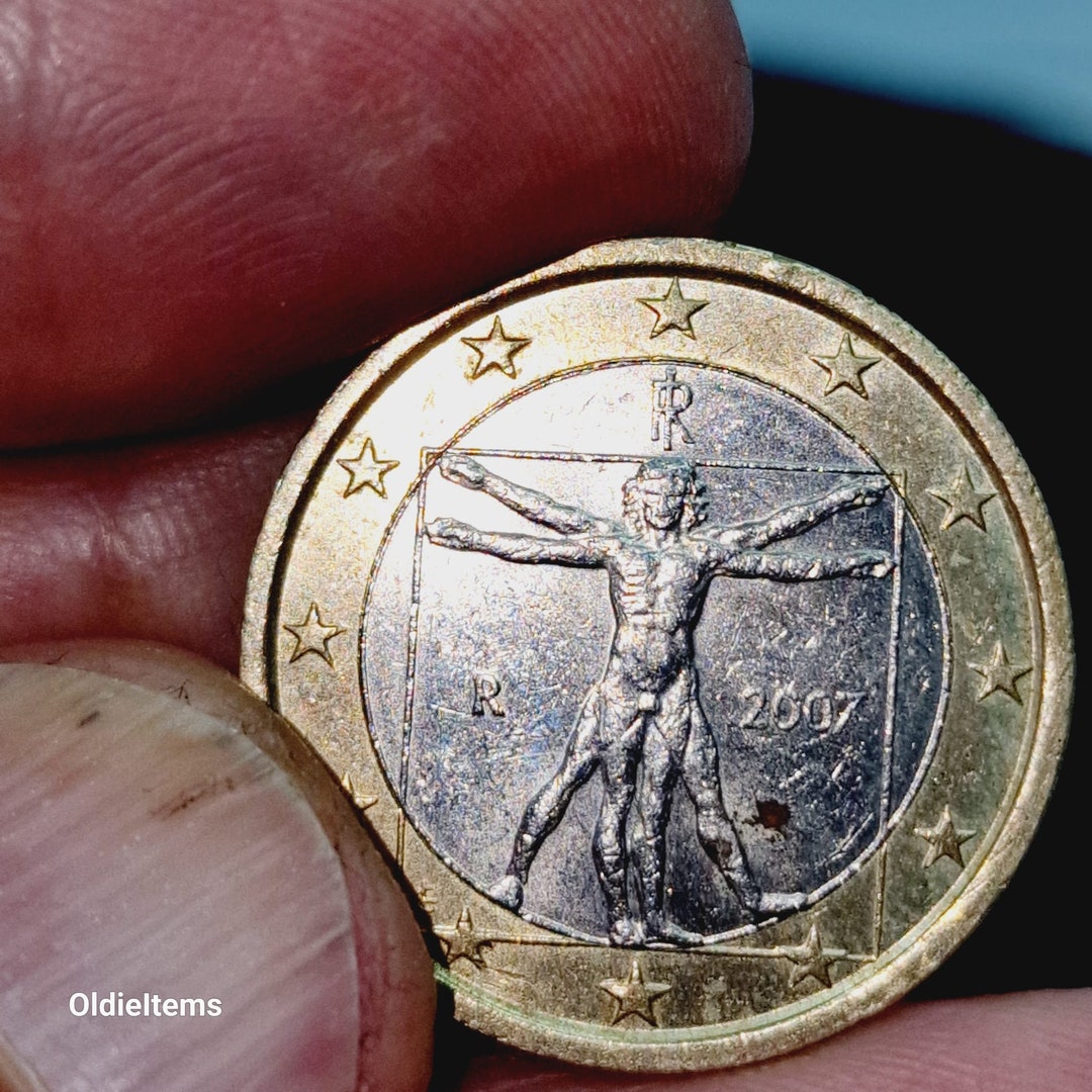 Leonardo Da Vinci Vitruvian Man 1 Euro Coin Italy 2007 - Etsy