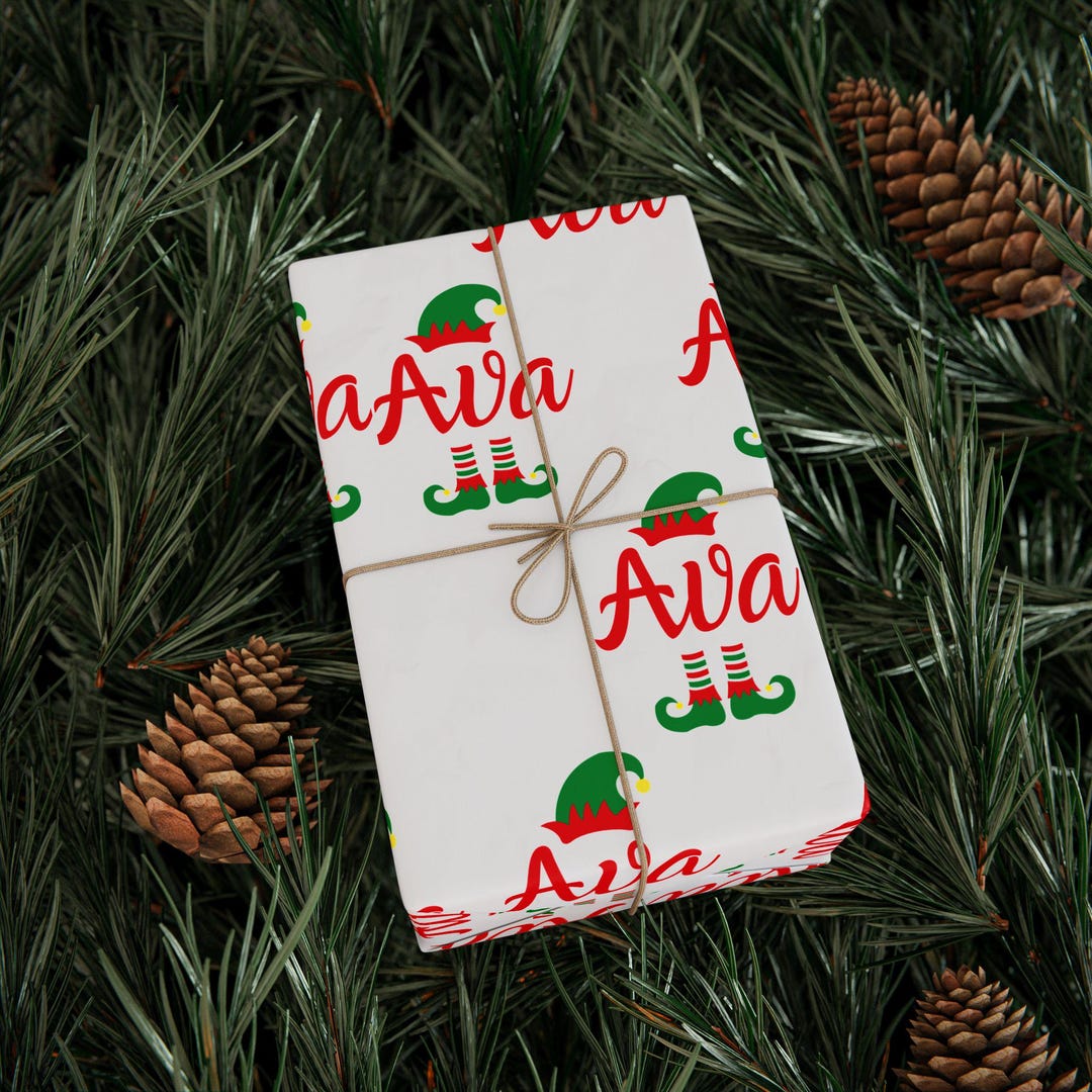 Elf Wrapping Paper, Name Personalized Wrapping Paper, Wrapping Paper ...
