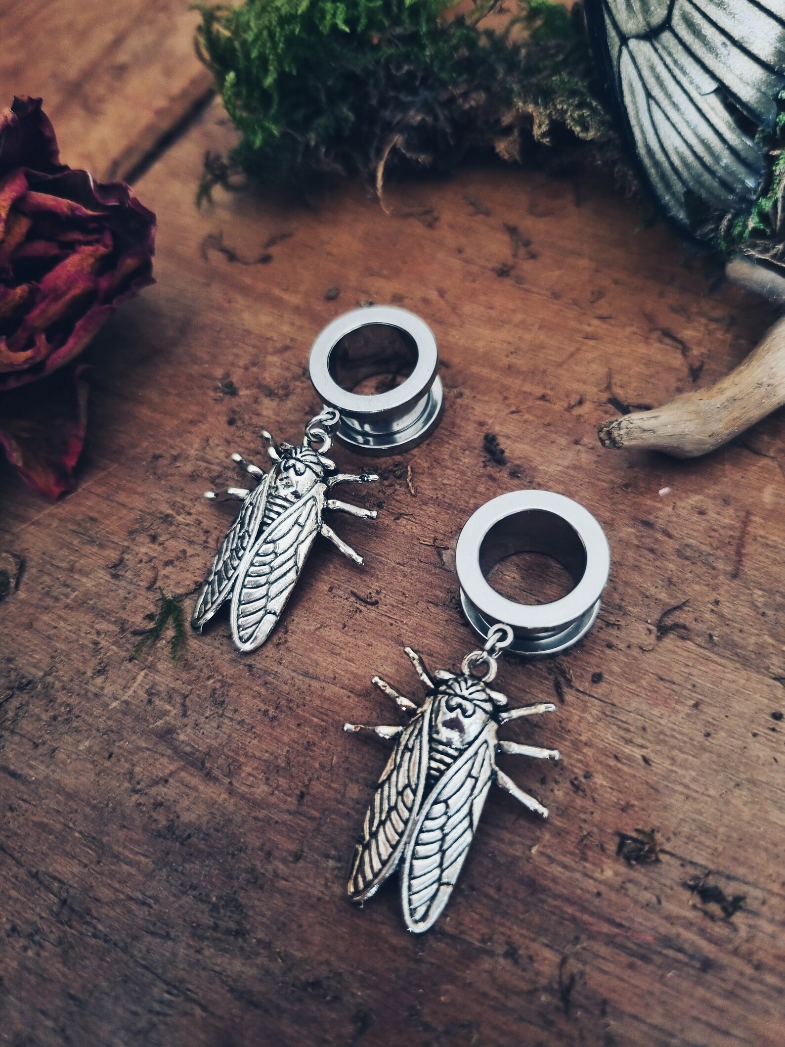 Bug Ear Plugs, Bug Ear Tunnels; Ear Gauges, Ear Tunnels, Goth Ear Plugs ...