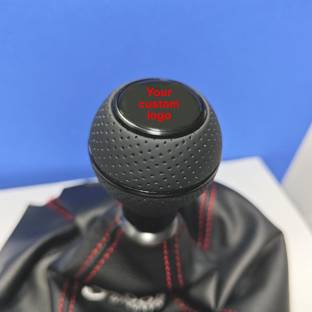 CUSTOM Top Logo Leather + Aluminum Ball Shift Gear Knob HONDA TOYOTA ...