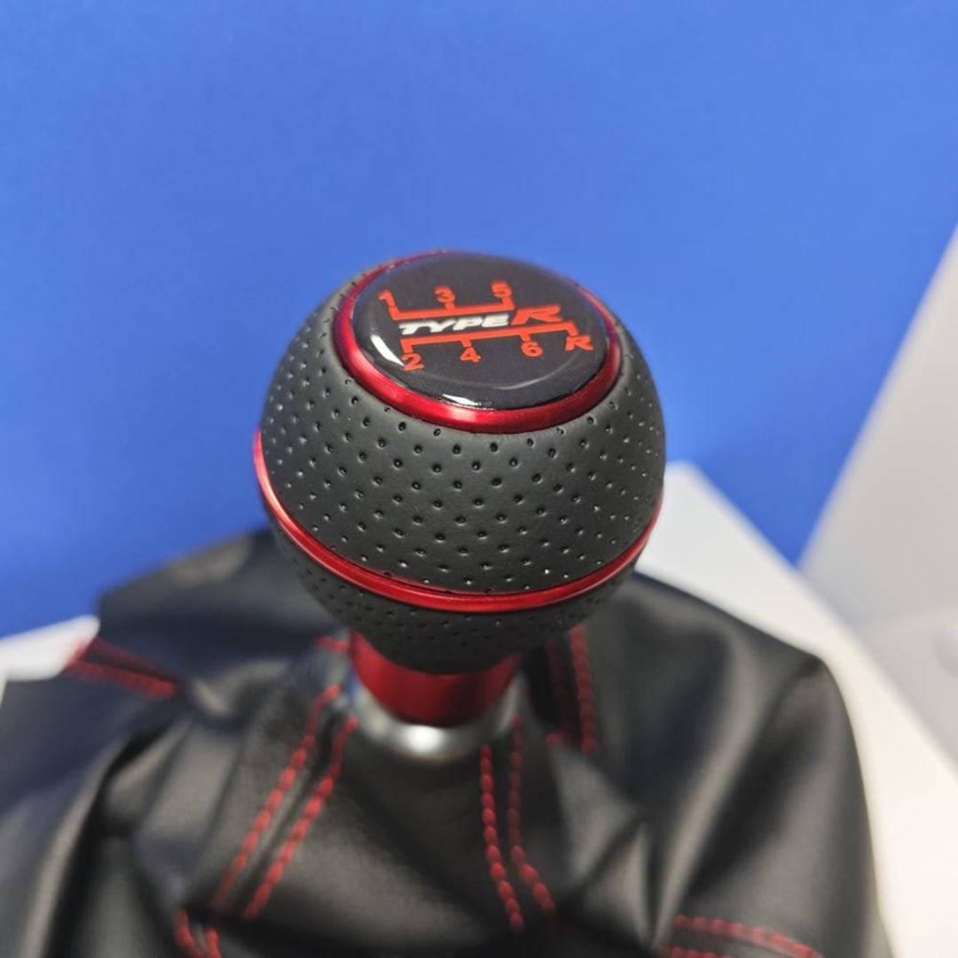 CUSTOM Red Leather Aluminum Type R 5/6 SPEED Shift Gear Knob Honda ...
