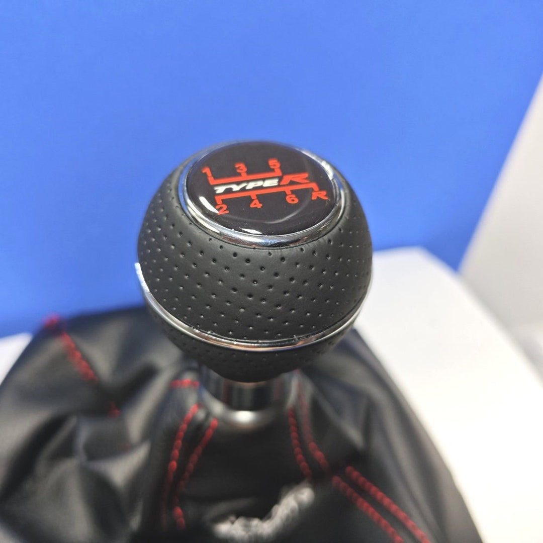 CUSTOM Chrome Leather Aluminum Type R 5/6 SPEED Shift Gear Knob Honda ...