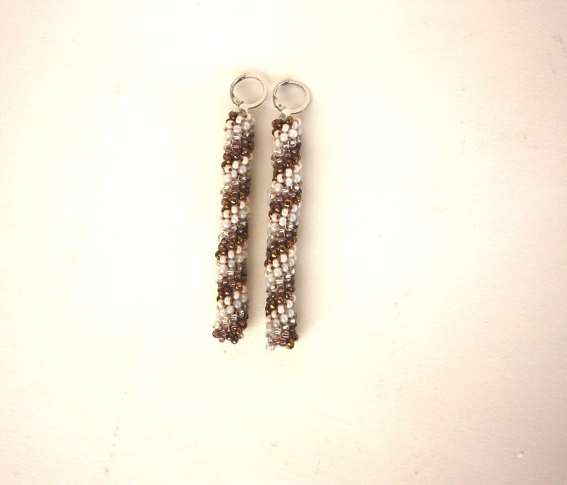 Spiral Statetment Earrings Infinity Seed Beads Beaded Beading Jewelry ...