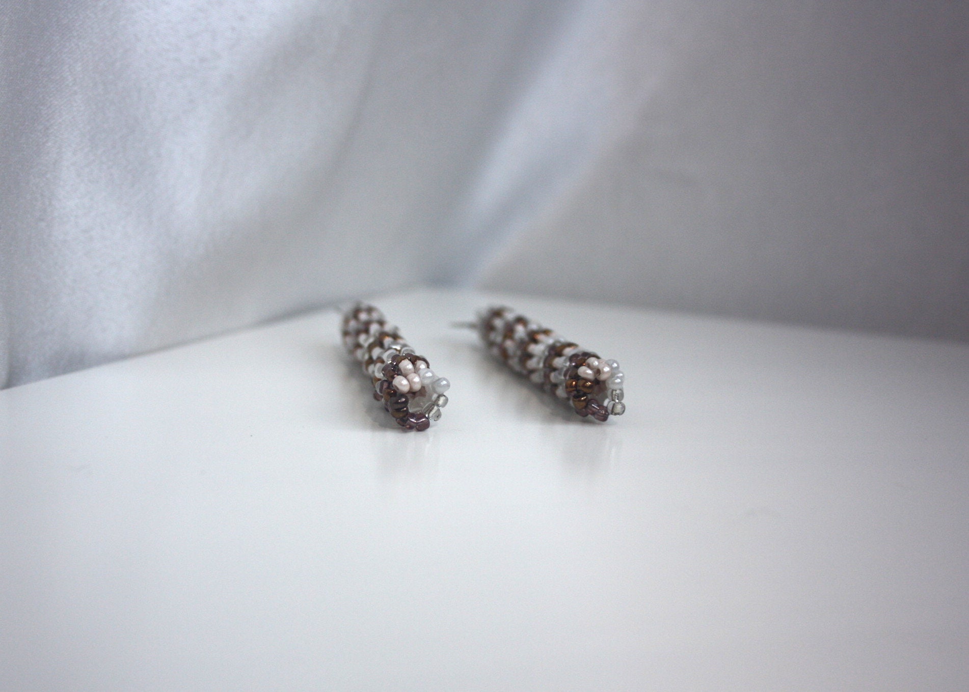 Spiral Statetment Earrings Infinity Seed Beads Beaded Beading Jewelry ...