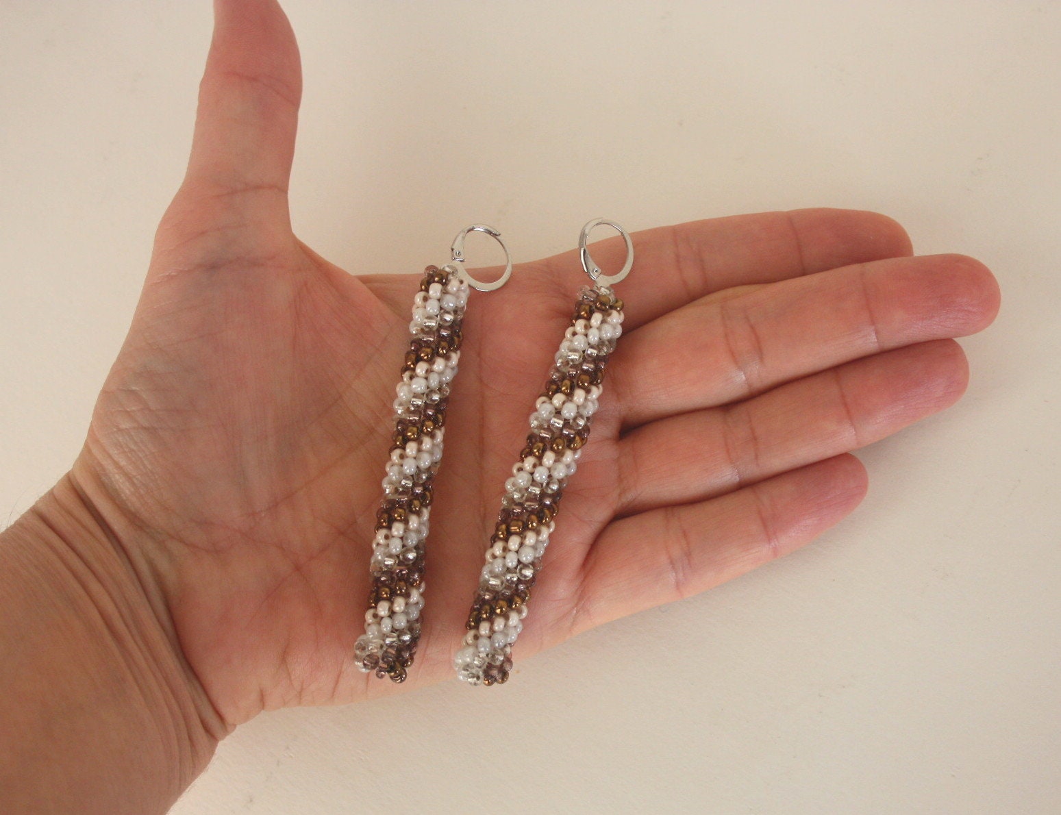 Spiral Statetment Earrings Infinity Seed Beads Beaded Beading Jewelry ...