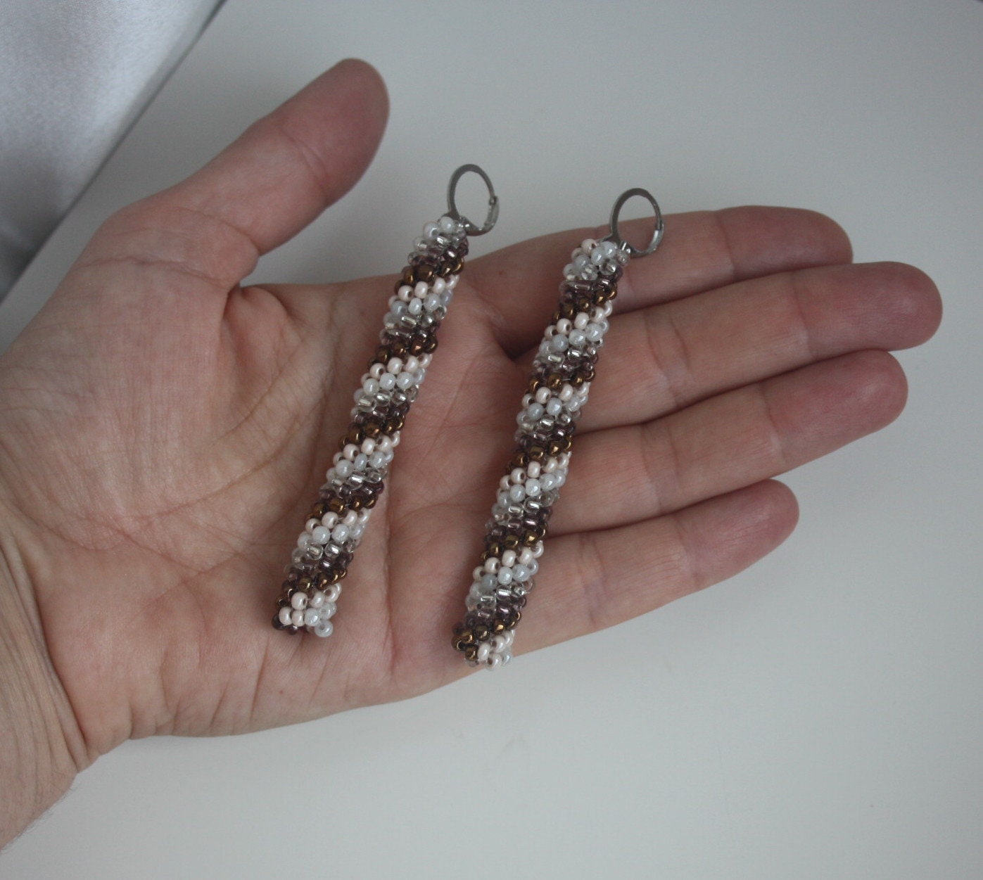 Spiral Statetment Earrings Infinity Seed Beads Beaded Beading Jewelry ...