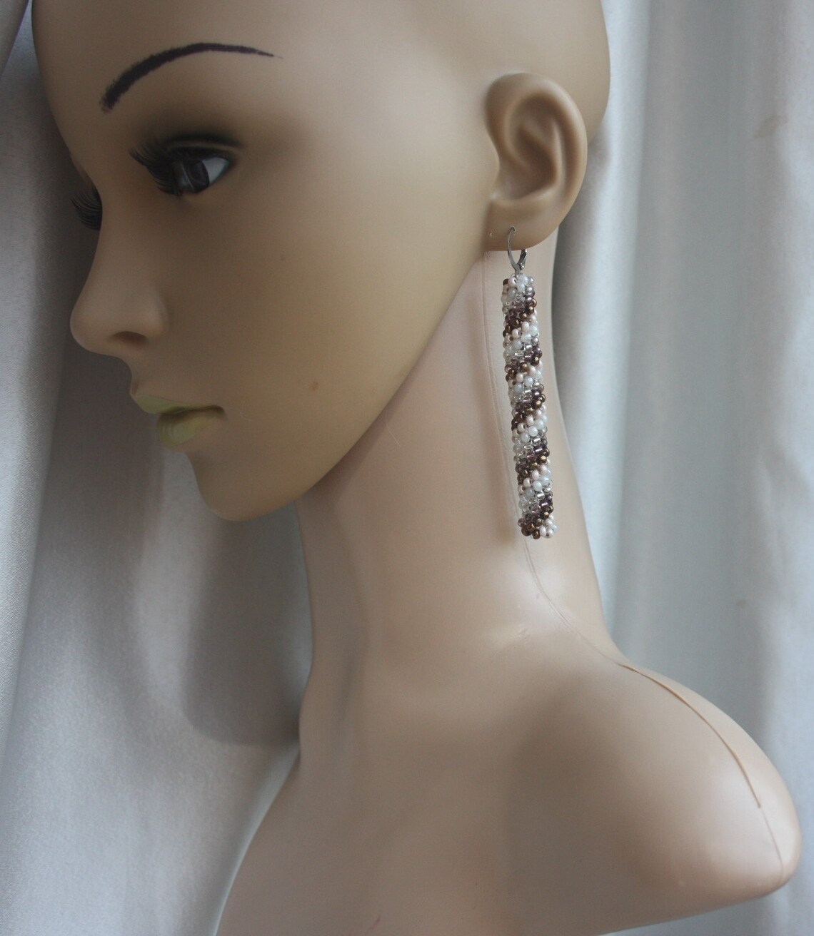 Spiral Statetment Earrings Infinity Seed Beads Beaded Beading Jewelry ...