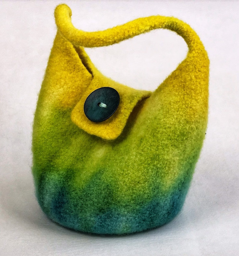 Hand Knit Bag Felted Wool Bag Hand Dyed Color Comforts - Etsy
