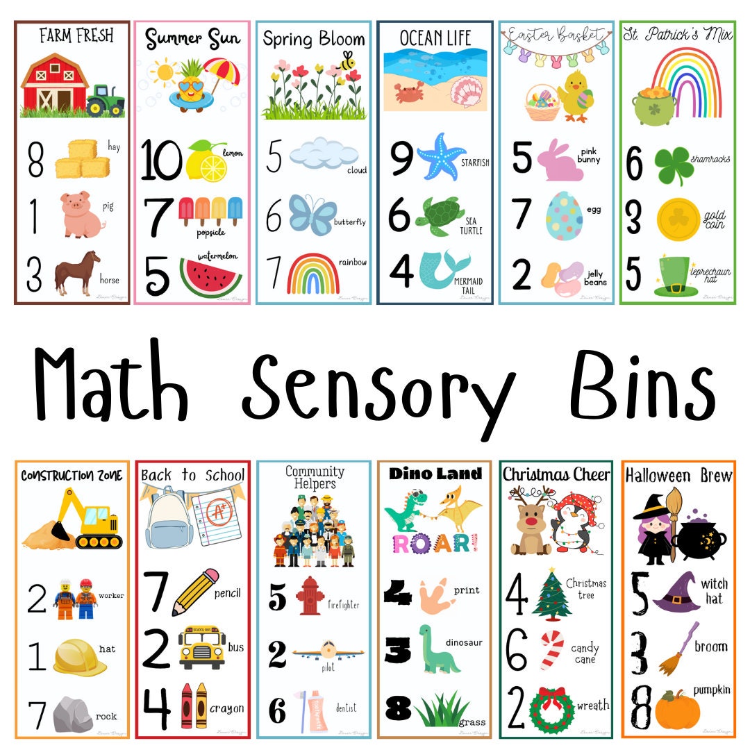 Math Themed Sensory Bins - Etsy
