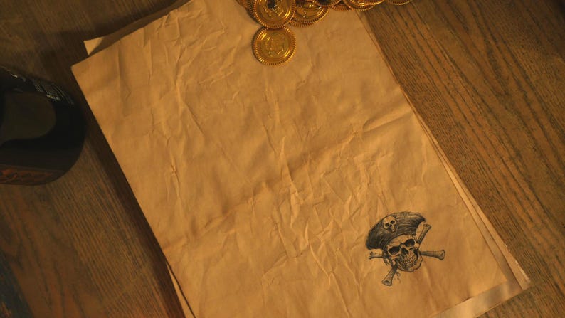 10 Sheets Handcrafted Aged Paper Physical Treasure Map for Childrens ...