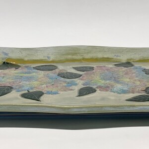 Hand Made Stoneware Art Pottery Ceramic Tray Sgraffito Hydrangea ...