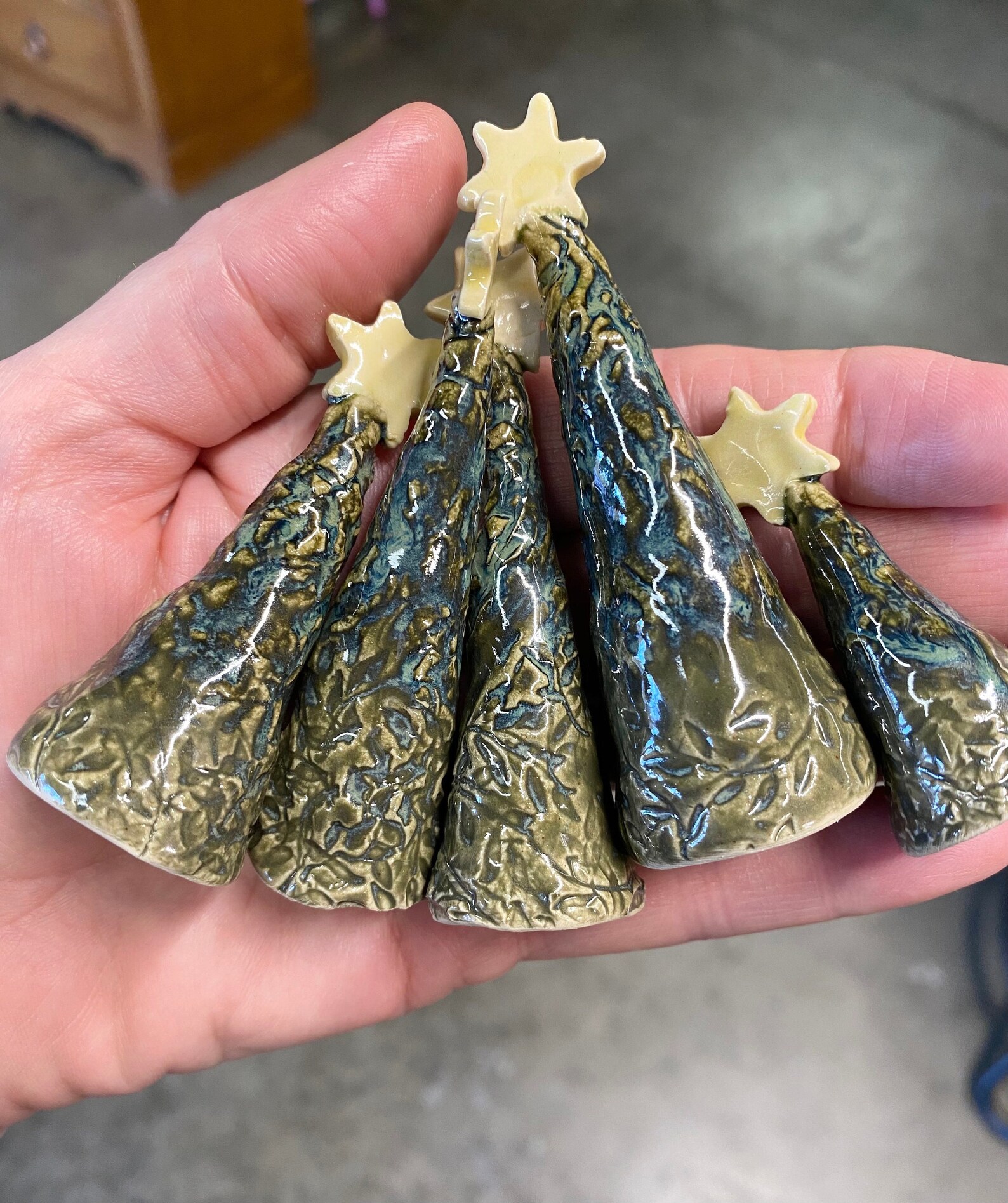Mini Miniature Hand Made Pottery Ceramic Christmas Trees - Etsy