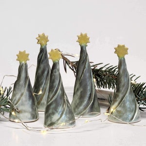 Handmade Stoneware Pottery Ceramic Miniature Mini Twisted Christmas ...